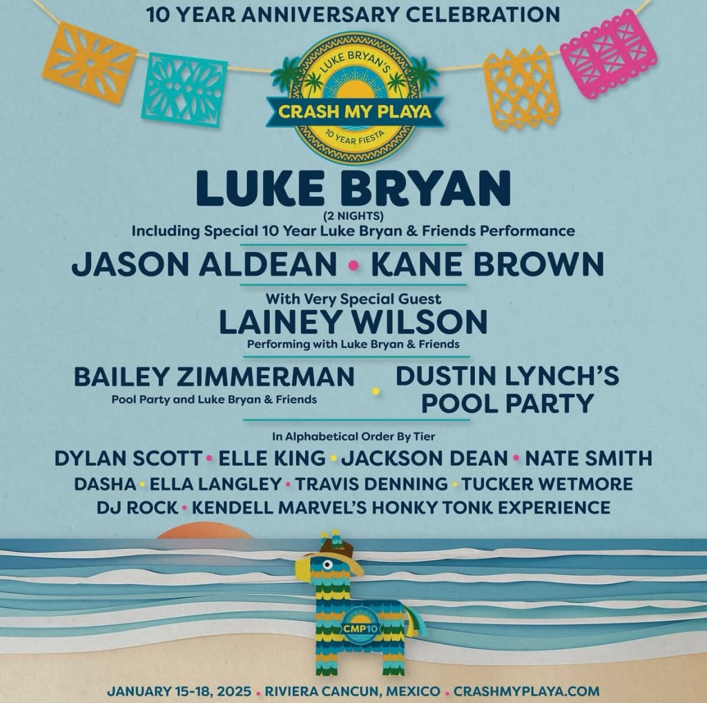Luke Bryan’s 10th Annual “Crash My Playa” Expands with Lainey Wilson ...