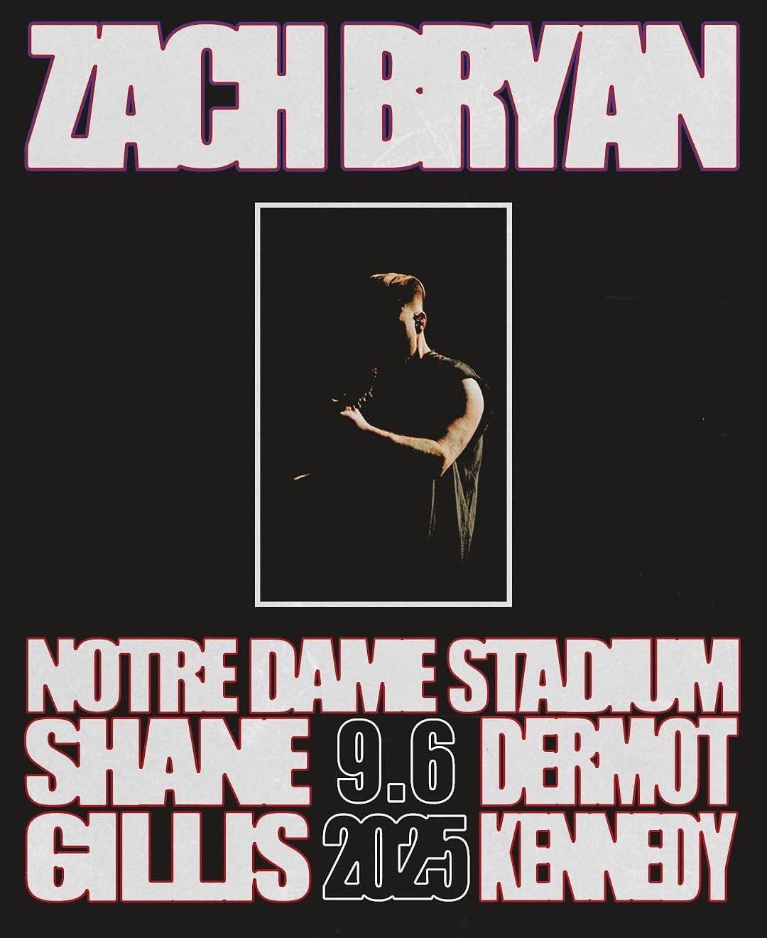 Zach Bryan Will Perform at Notre Dame Stadium with Comedian Shane ...